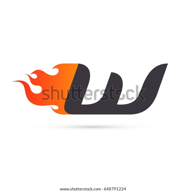 Fire Letter W Logo Template Isolated Stock Vector (Royalty Free ...