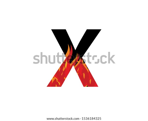 Fire Letter X Logo Icon Initial: vector de stock (libre de regalías ...