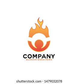 Fire Life Logo Concept Flame People Stock Vector (Royalty Free ...