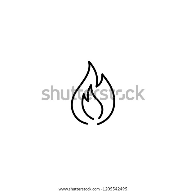 Fire Light Symbol Line Black Icon Stock Vector (Royalty Free) 1205542495
