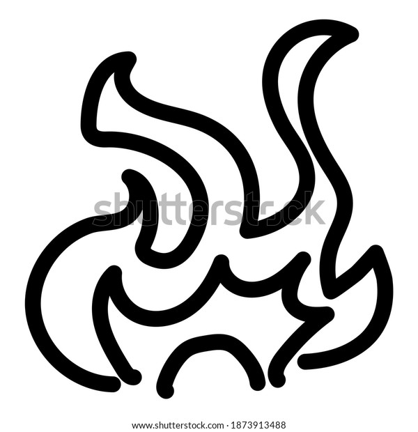 Fire Linear Icon On White Background Stock Vector (Royalty Free ...