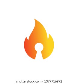 Fire Padlock Key Logo Design Template: เวกเตอร์สต็อก (ปลอดค่าลิขสิทธิ์ ...