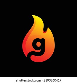 Fire Logo Letter G Negative Space Stock Vector (Royalty Free ...