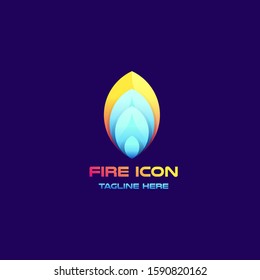 Fire Logo Modern Color Gradient Style Stock Vector (Royalty Free ...