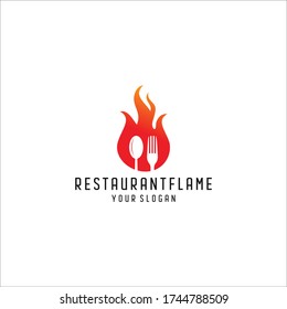 Fire Logo Spoon Restaurant Logo Template Stock Vector (Royalty Free ...
