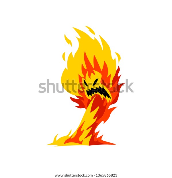 Fire Monster Cartoon Character Fantasy Mystic Stock Vector (Royalty ...