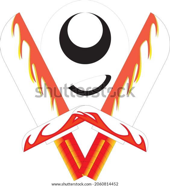 Fire Motif Two Swords Logo White Stock Vector (Royalty Free) 2060814452 ...