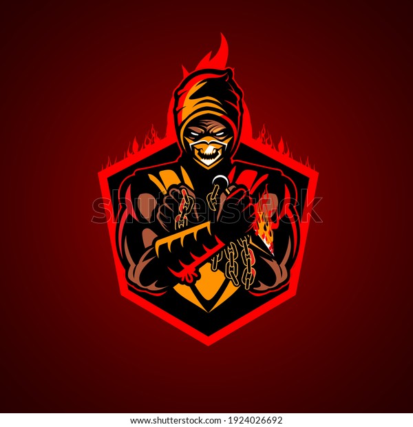 Fire Ninja Vector Illustration Symbol Insignia Stock Vector (Royalty ...