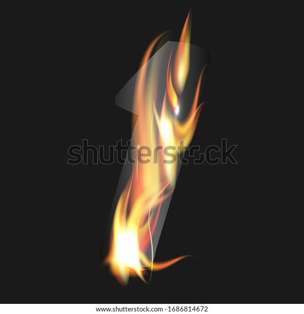 Fire Number 1 On Dark Background Stock Vector (Royalty Free) 1686814672 ...