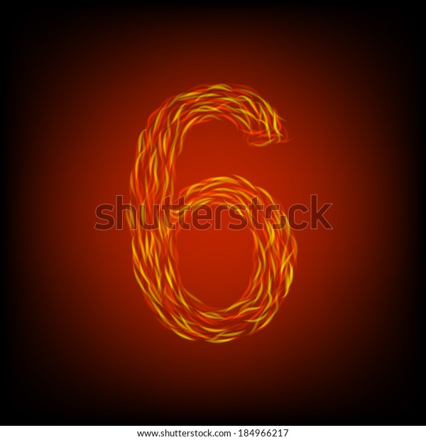 Fire Number 6 Vector Illustration Stock Vector (Royalty Free) 184966217 ...