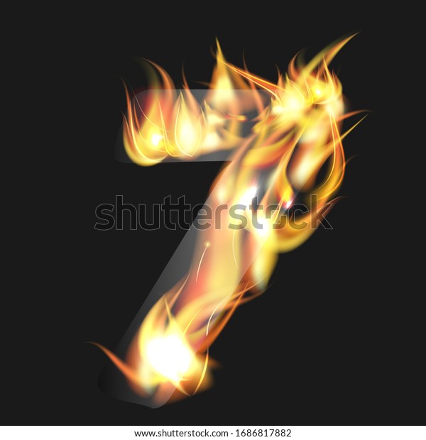 Fire Number 7 On Dark Background Stock Vector (Royalty Free) 1686817882 ...