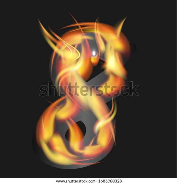 Fire Number 8 On Dark Background Stock Vector (Royalty Free) 1686900328 ...