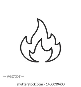 Fire Outline Icon Flame Thin Line Stock Vector (Royalty Free ...