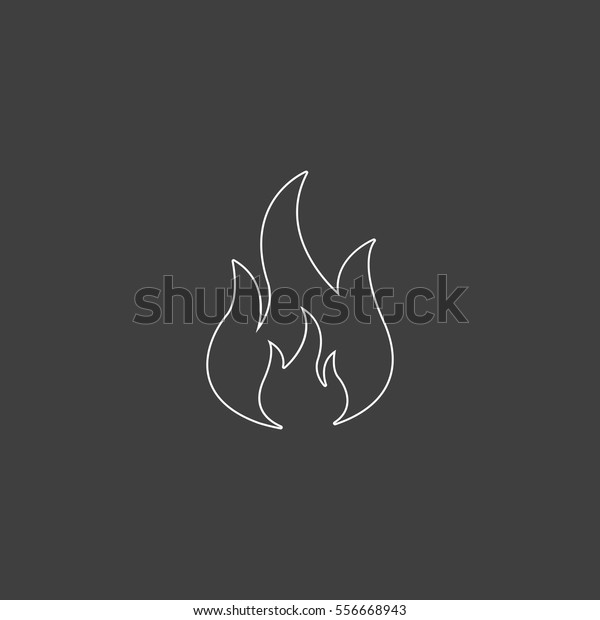 Fire Outline Vector Icon Contour Line Stock Vector (Royalty Free ...