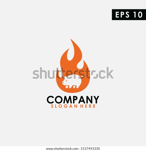 Fire Pig Logo Design Fire Pig Stock Vector (Royalty Free) 1537493330 ...
