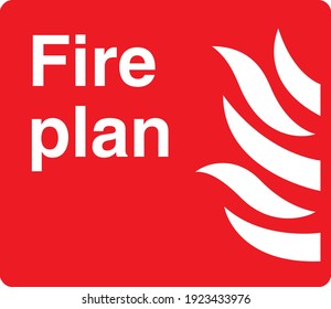 Fire Plan Red White Sign Board Stock Vector (Royalty Free) 1923433976 ...
