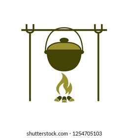 Fire Pot Icon Vector Illustration Stock Vector (Royalty Free ...