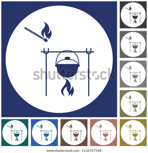 Fire Pot Icon Vector Illustration Stock Vector (Royalty Free ...