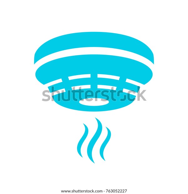Símbolo del detector de humo de prevención de incendios en fondo blanco