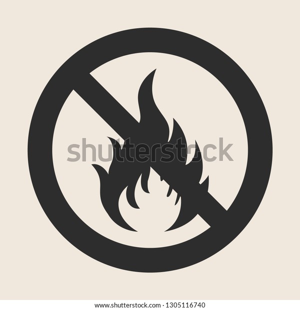 Fire Prohibition Sign Isolated White Background Stock Vector (Royalty ...