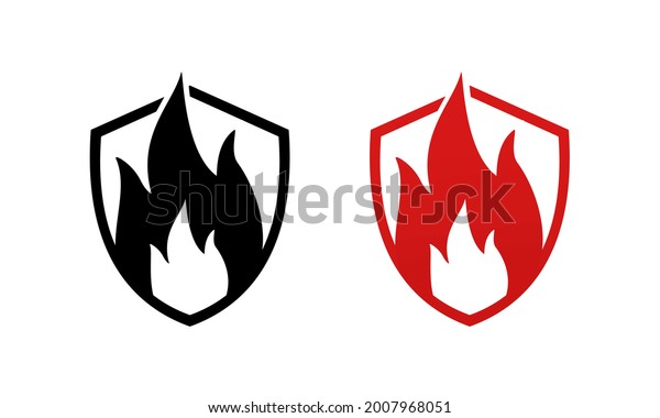 Fire Protection Icon Heat Resistant Sign Stock Vector (Royalty Free ...