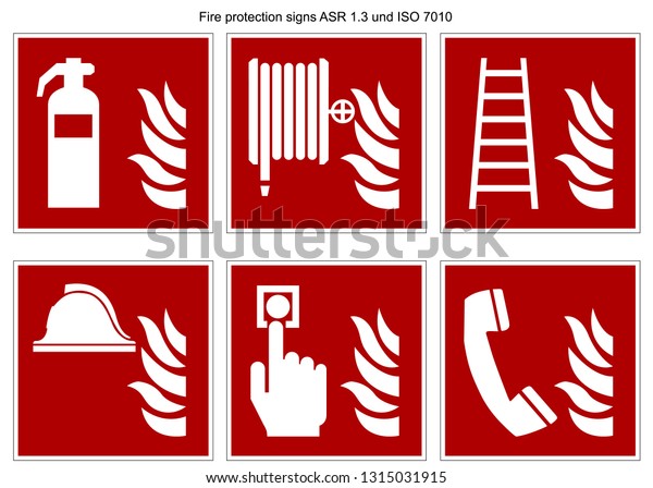 Fire Protection Sign Vector Collection Din Stock Vector (Royalty Free ...