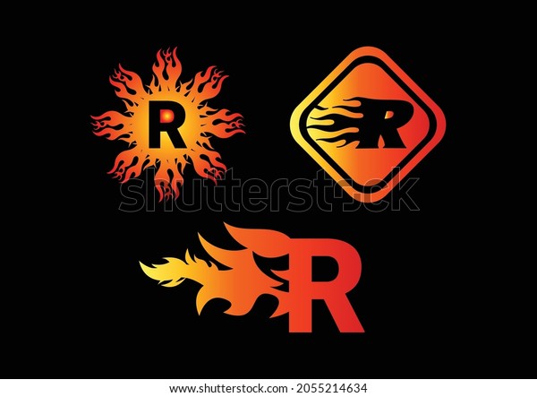 Fire R Letter Logo Icon Design Stock Vector (Royalty Free) 2055214634 ...