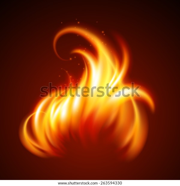 Fire Realistic Background Vector Illustration Stock Vector (Royalty ...