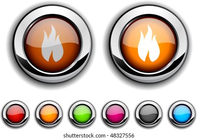 Fire Realistic Buttons Vector Illustration Stock Vector (Royalty Free ...