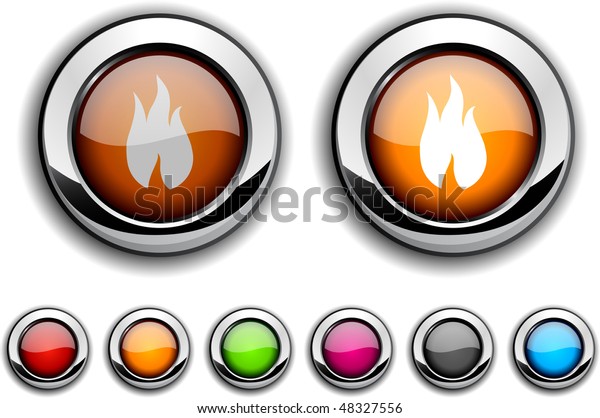Fire Realistic Buttons Vector Illustration Stock Vector (Royalty Free ...