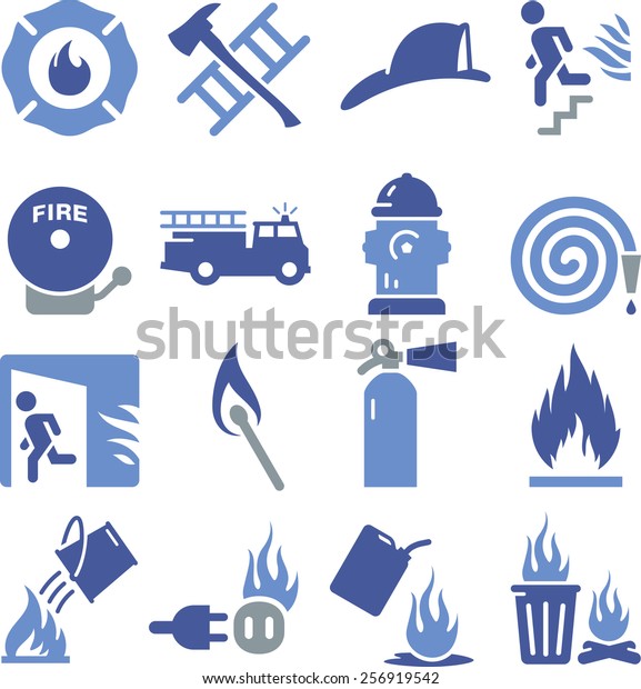 Fire Related Icons Stock Vector (Royalty Free) 256919542 | Shutterstock