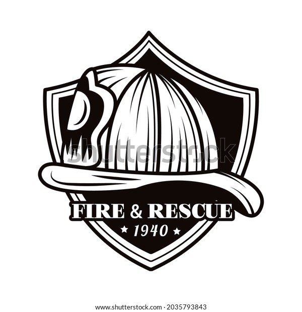 Fire Rescue Badge Helmet Stock Vector (Royalty Free) 2035793843 ...