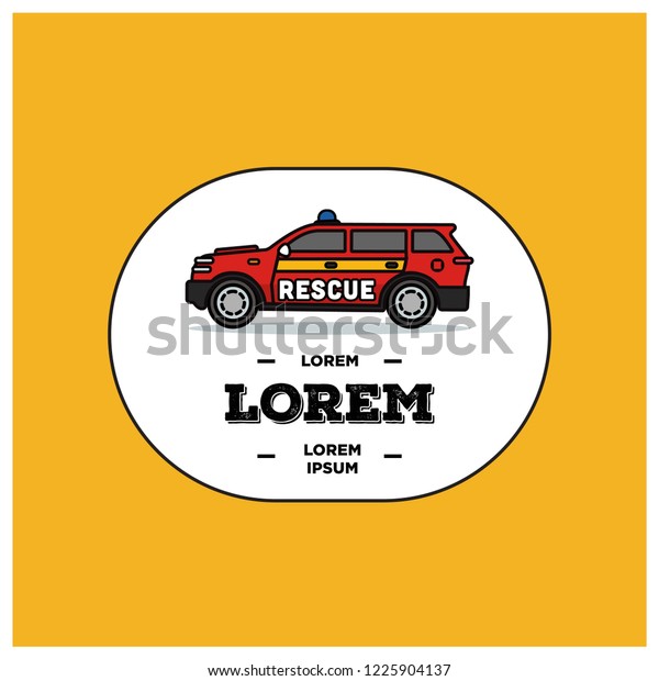 Fire Rescue Emergency Suv Car Vector Stock Vector (Royalty Free ...