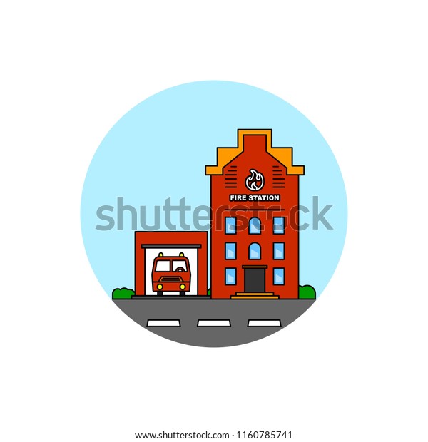 Fire Resque Building Cityscape Icon Stock Vector (Royalty Free ...
