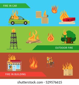 Fire Risk Icons Fire Home Building Stock Vector (Royalty Free ...