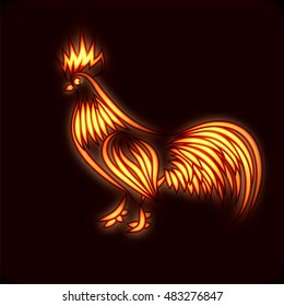 Fire Rooster Vector Illustration Symbol New Stock Vector (Royalty Free ...