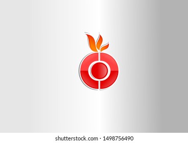 Fire Round Vector Logo Illustration Stock Vector (Royalty Free ...