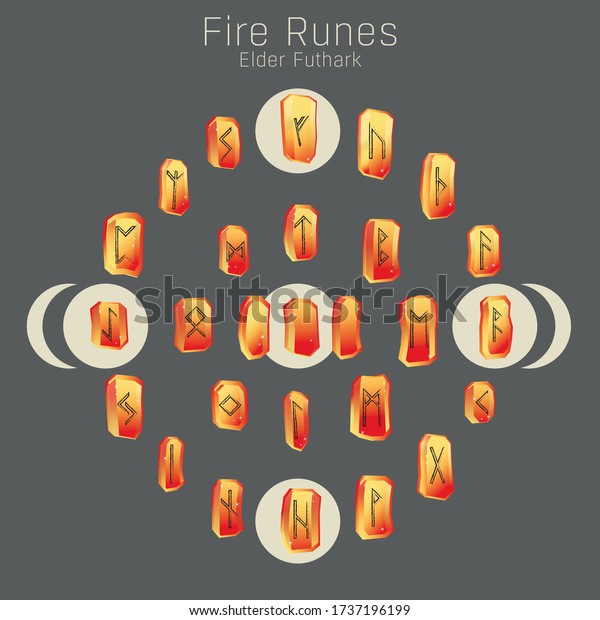 Fire Runes Magic Gemstones Elder Futhark Stock Vector (Royalty Free ...