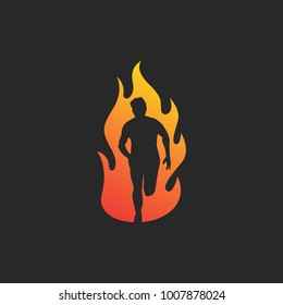 Fire Running Man Logo Stock Vector (Royalty Free) 1007878024 | Shutterstock