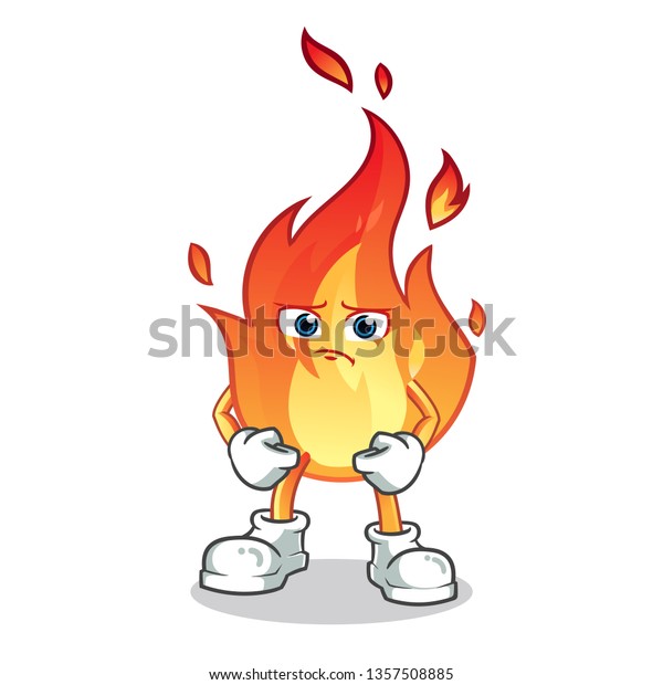 Fire Sad Mascot Vector Cartoon Illustration Stock Vector (Royalty Free ...