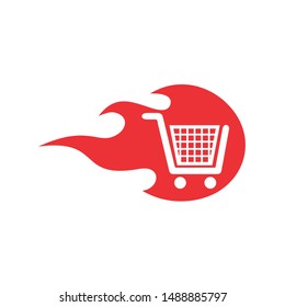 Fire Shopping Cart Logo Vector: เวกเตอร์สต็อก (ปลอดค่าลิขสิทธิ์ ...