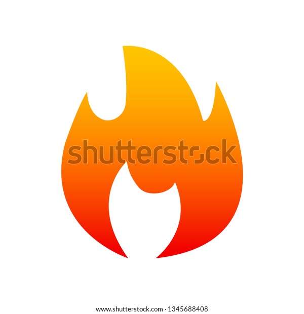 Fire Sign Gradient Color Flame Symbol Stock Vector (Royalty Free ...