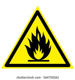 Fire Sign Yellow Triangle Stock Vector (Royalty Free) 564750262 ...