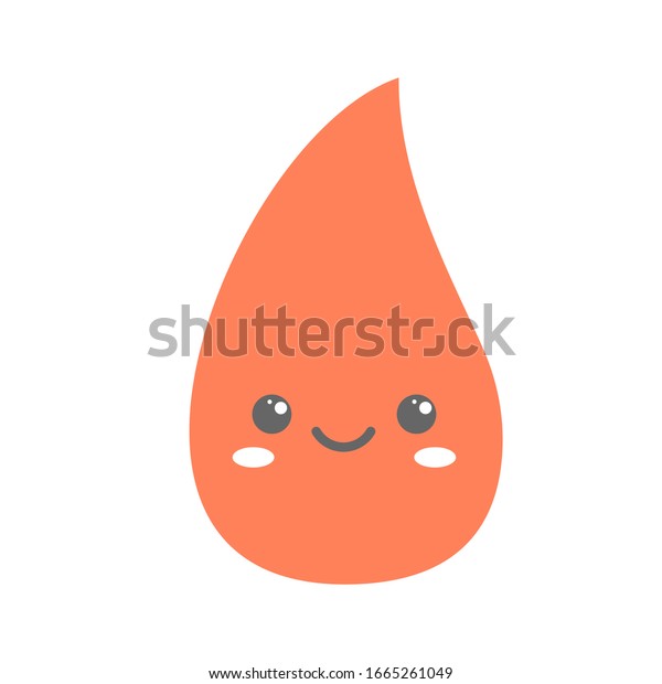 Fire Smiling Cute Cartoon Character Kawaii Stock Vector (Royalty Free ...