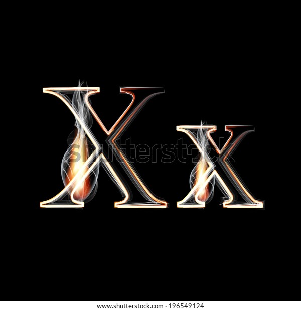 Fire Smoke Font Letter X Vector Stock Vector (Royalty Free) 196549124 ...