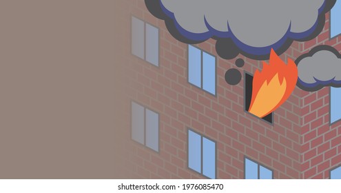 Fire Smoke Window Building Stock Vector (Royalty Free) 1976085470 ...