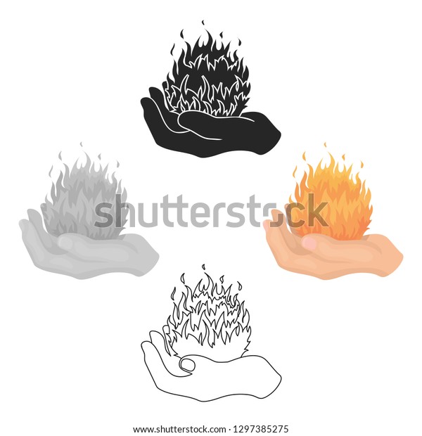 Fire Spell Icon Cartoon Style Isolated: เวกเตอร์สต็อก (ปลอดค่าลิขสิทธิ์ ...