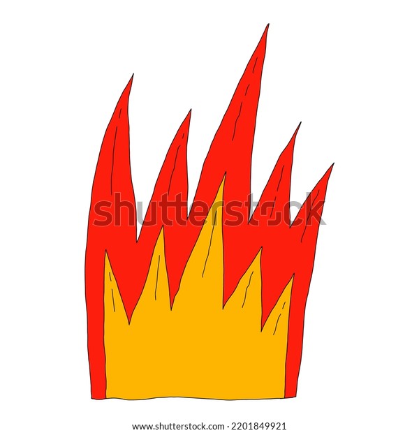 Fire Sticker Isolated 1970 Psychedelic Flame Stock Vector (Royalty Free ...
