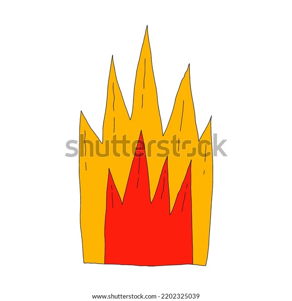 Fire Sticker Isolated 1970 Psychedelic Flame Stock Vector (Royalty Free ...