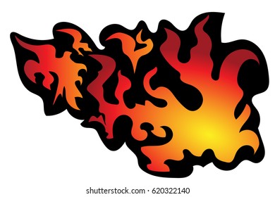 Fire Sticker Rushing Flame Vector Illustration: vector de stock (libre ...
